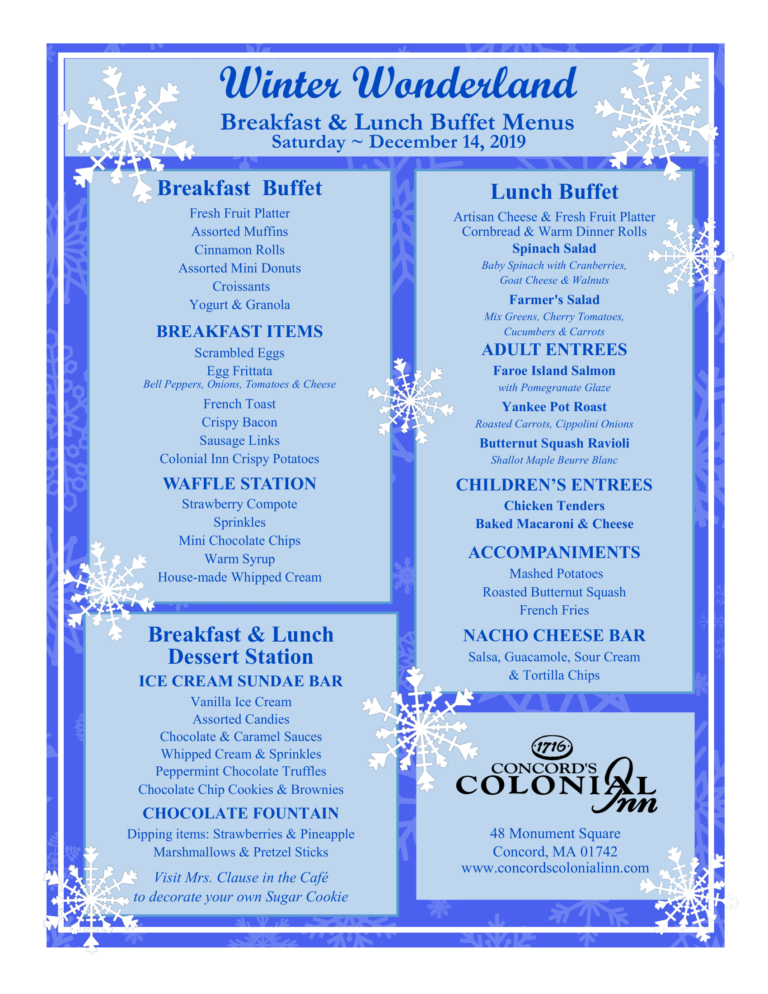 2019 Winter Wonderland Menu & Flyer-2 - Concord's Colonial Inn